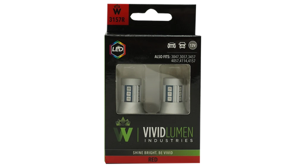 3157 Red LED Bulbs - Improved Visibility & Reliability – Vivid Lumen ...