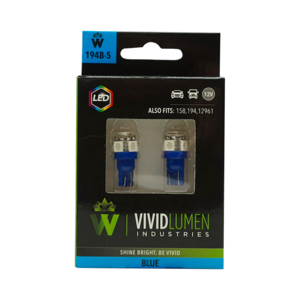 194 Blue LED Bulbs | Long Lasting Pair | Improved Safety – Vivid Lumen ...